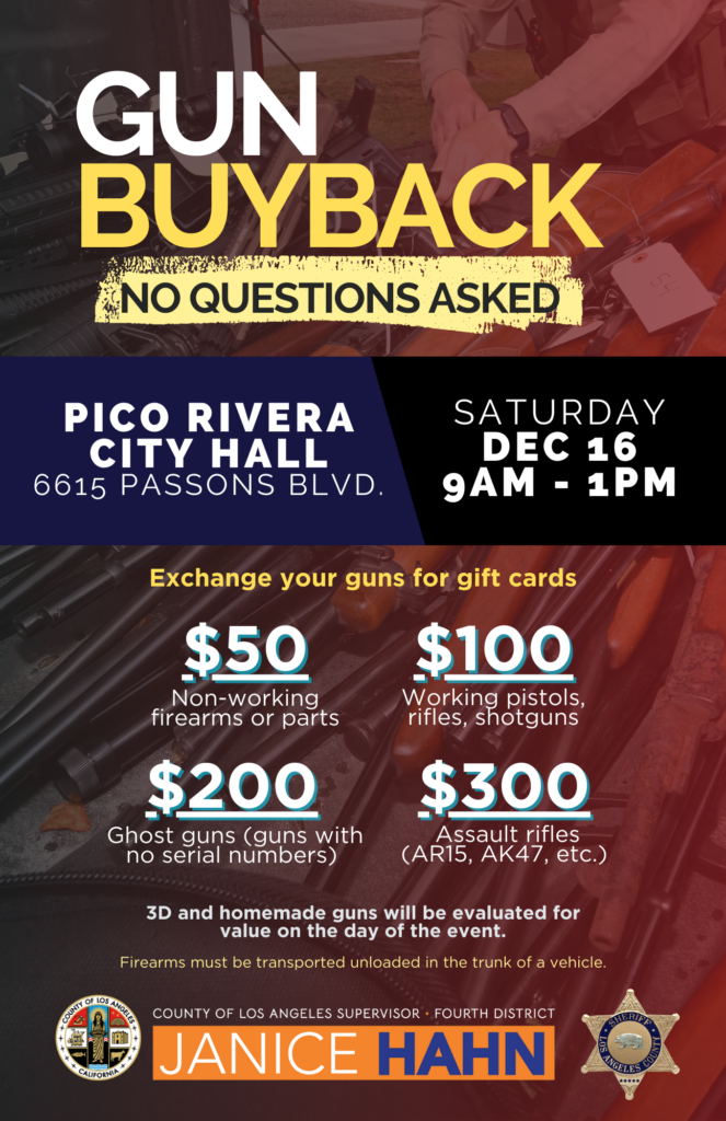 Pico Rivera Gun Buyback – Supervisor Janice Hahn