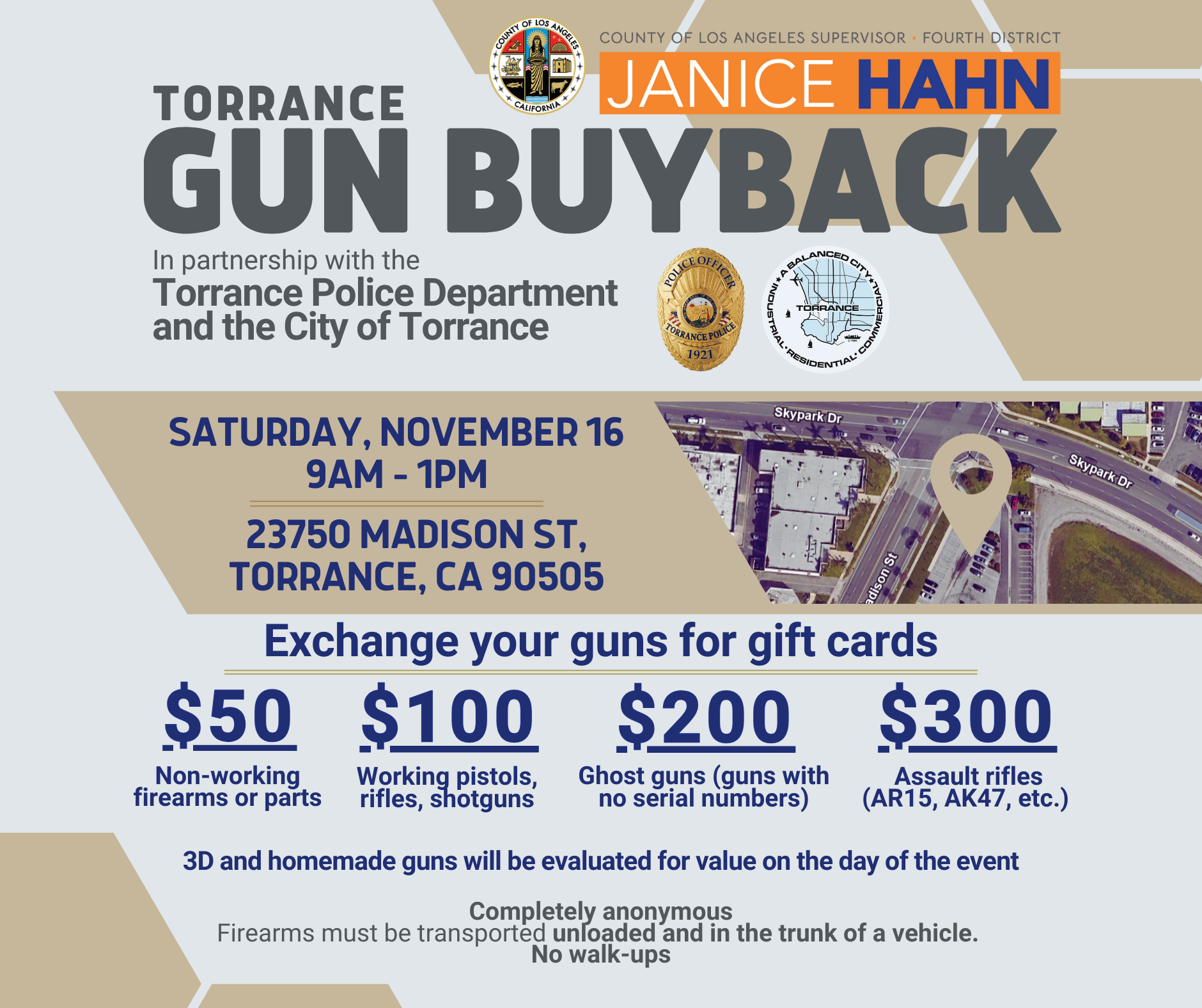 Torrance Gun Buyback – Supervisor Janice Hahn